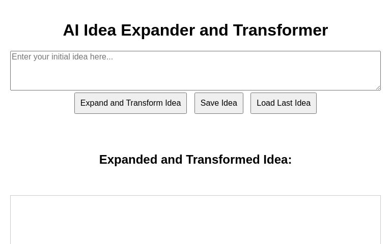 AI Idea Expander and Transformer ― Perchance Generator