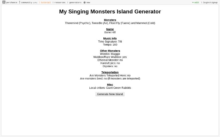 My Singing Monsters Island Generator