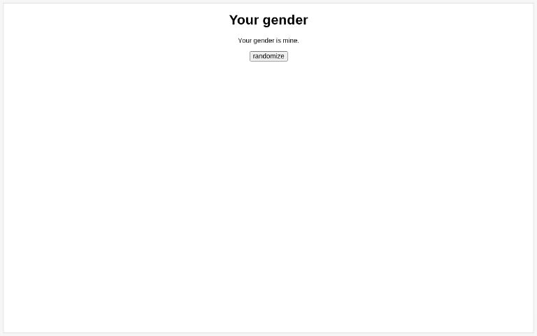 Your gender ― Perchance Generator