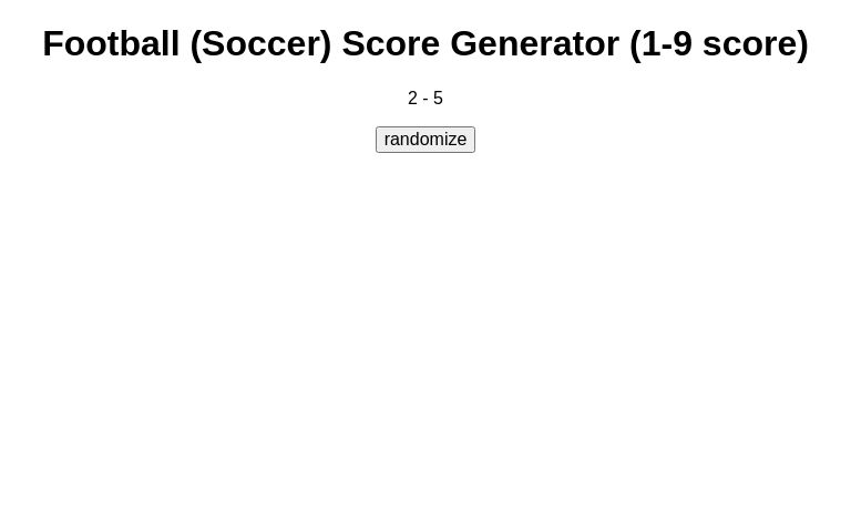 Football (Soccer) Score Generator (1-9 score)