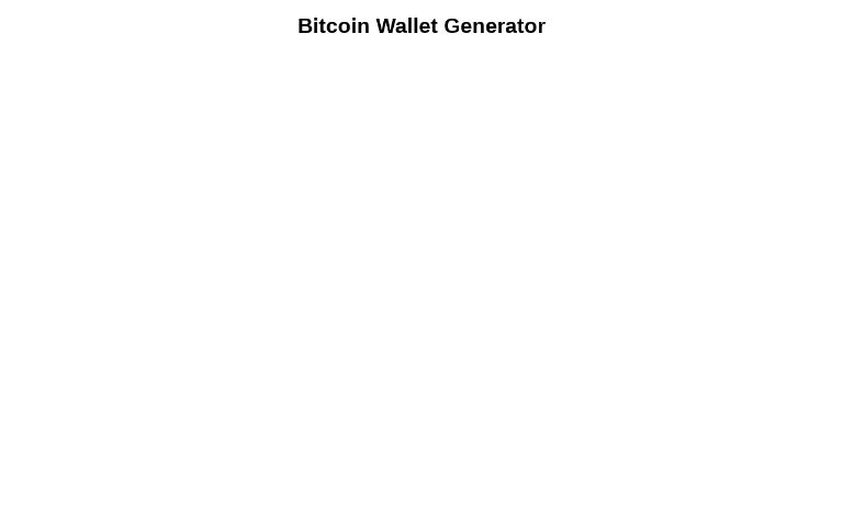 Bitcoin Wallet Generator