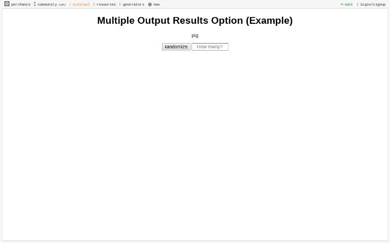 Multiple Output Results Option (Example) ― Perchance Generator