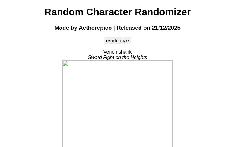 Random Character Randomizer ― Perchance Generator