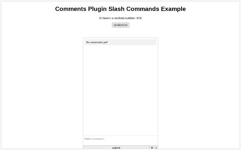 Comments Plugin Slash Commands Example