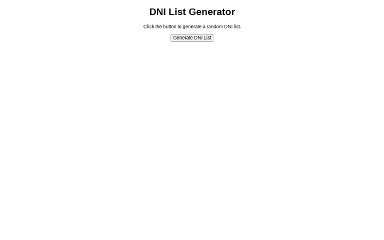 DNI List Generator