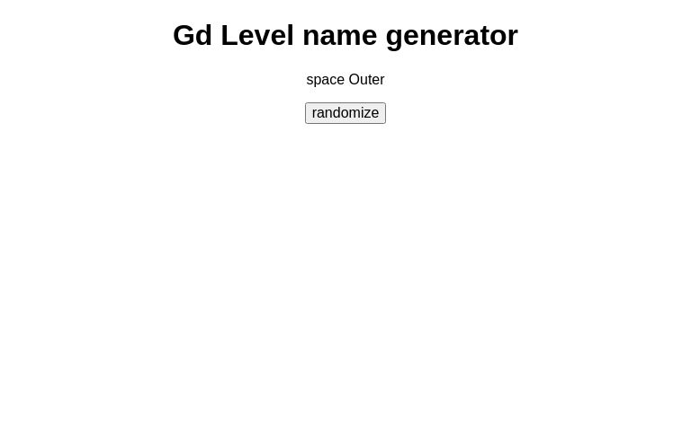 Gd Level name generator