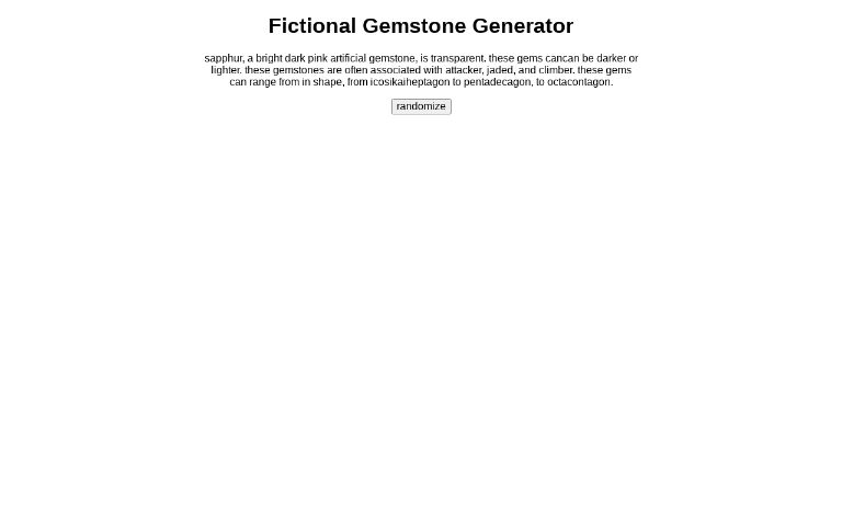 Fictional Gemstone Generator
