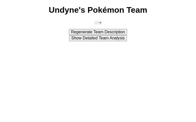Undyne's Pokémon Team ― Perchance Generator