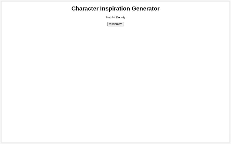 Character Inspiration Generator