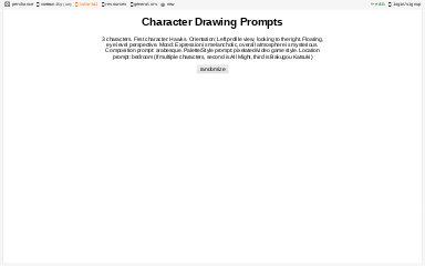 Character Drawing Prompts ― Perchance Generator