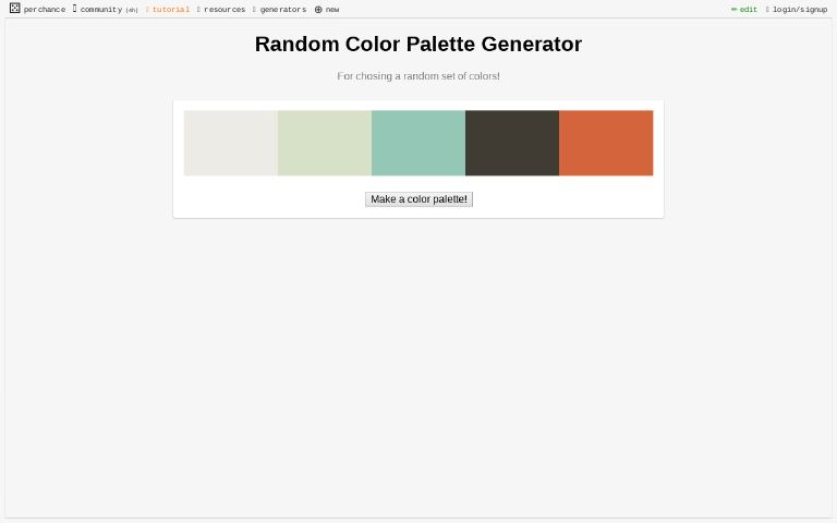 Random Color Palette Generator