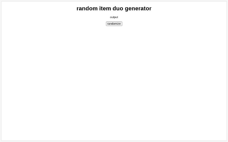 random item duo generator