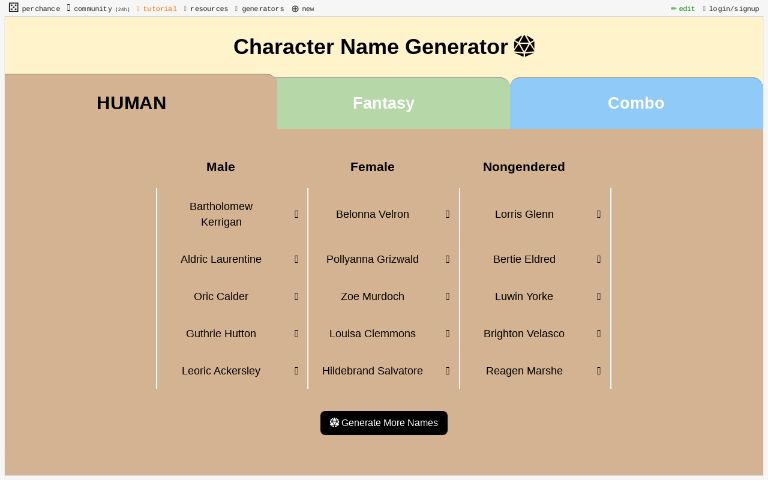 Character Name Generator