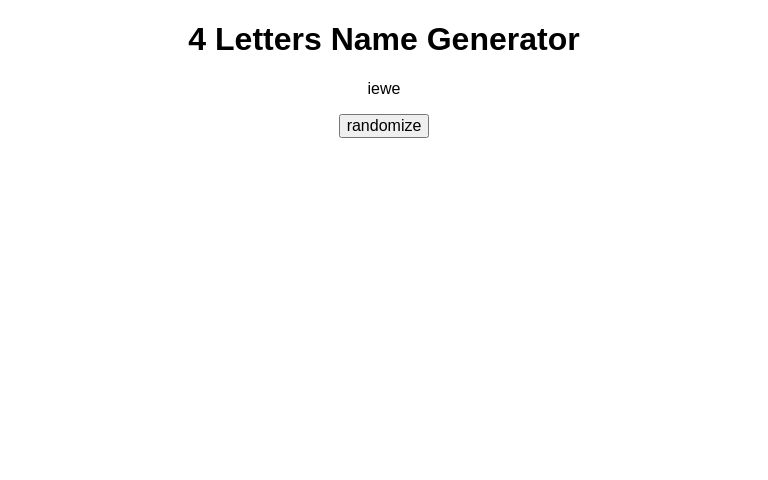 4 Letters Name Generator