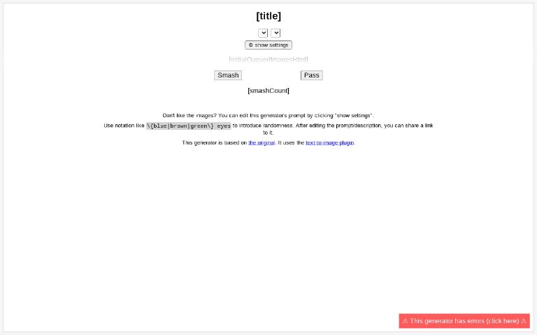 AI Smash or Pass Game ― Perchance Generator