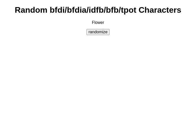 Random bfdi/bfdia/idfb/bfb/tpot Characters ― Perchance Generator