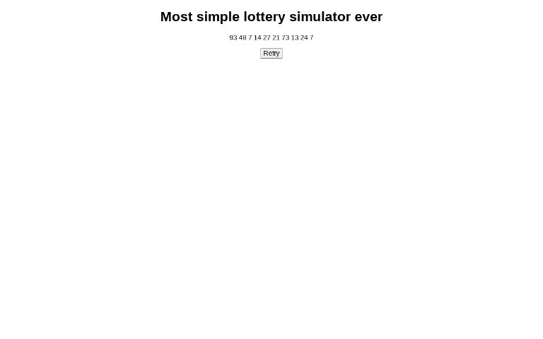 Most simple lottery simulator ever ― Perchance Generator
