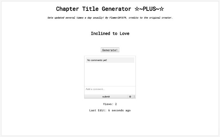 Chapter Title Generator ☆~PLUS~☆