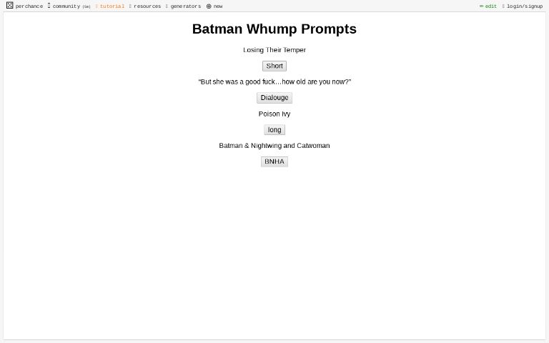 Batman Whump Prompts ― Perchance Generator