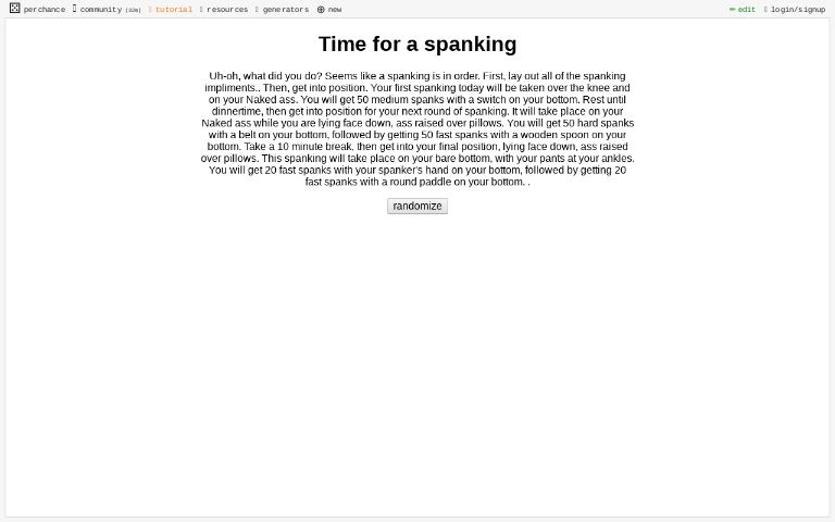 Time for a spanking ― Perchance Generator