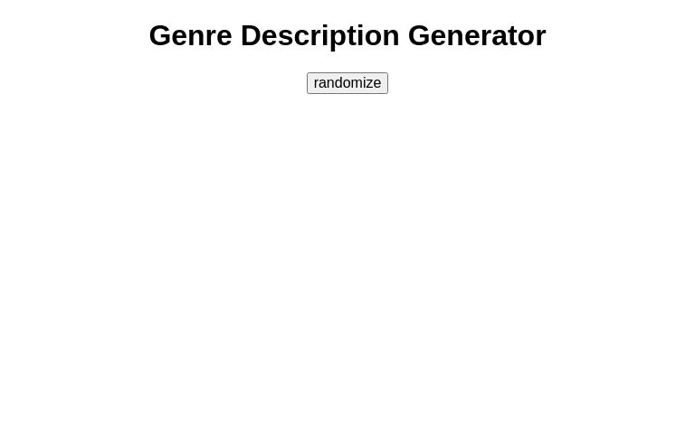 Genre Description Generator