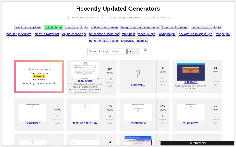 Recently Updated Generators