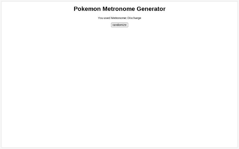 Pokemon Metronome Generator