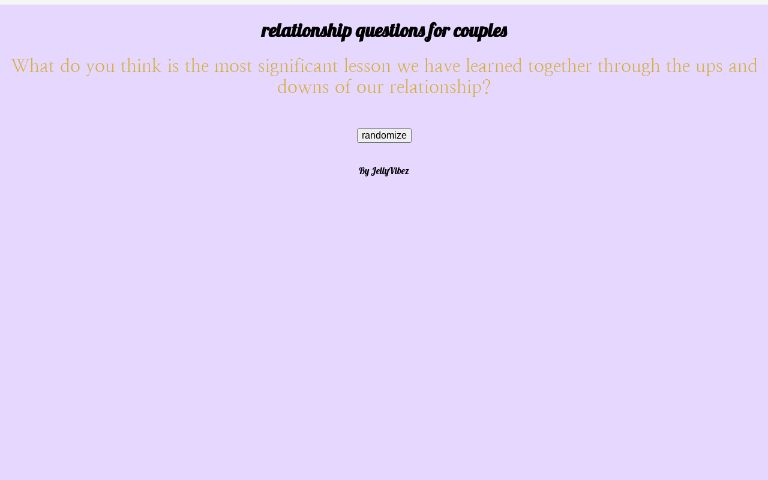 relationship questions for couples ― Perchance Generator