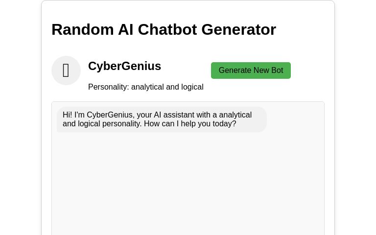 Random AI Chatbot Generator