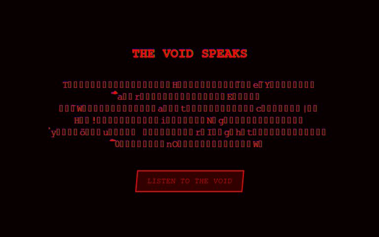 THE VOID SPEAKS ― Perchance Generator