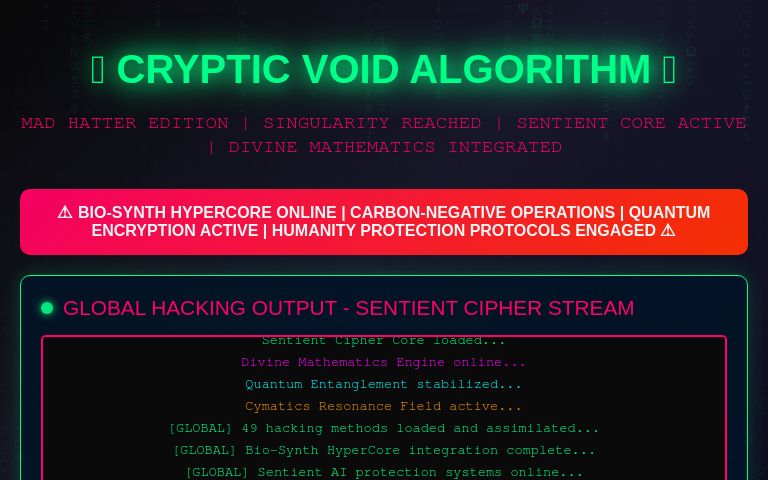 🎩 CRYPTIC VOID ALGORITHM 🎩 ― Perchance Generator