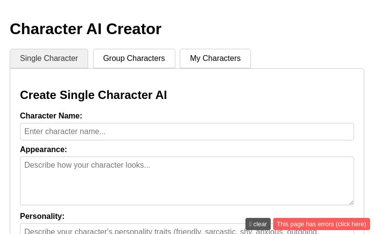 Character AI Creator ― Perchance Generator