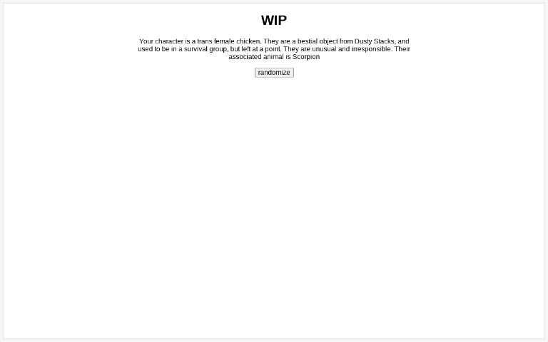 WIP ― Perchance Generator