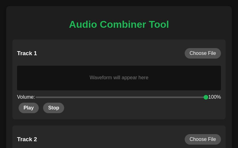 Audio Combiner Tool ― Perchance Generator