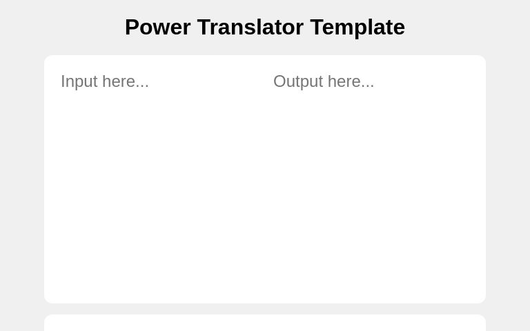 Power Translator Template ― Perchance Generator