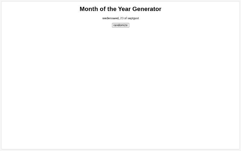 Month of the Year Generator