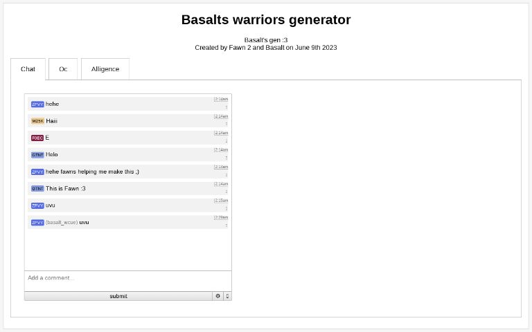 Basalts warriors generator