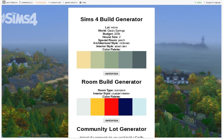 Sims 4 Build Generator