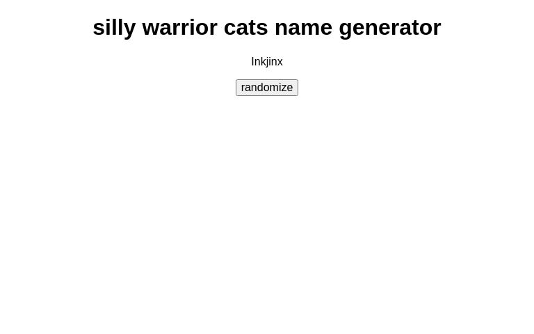 silly warrior cats name generator