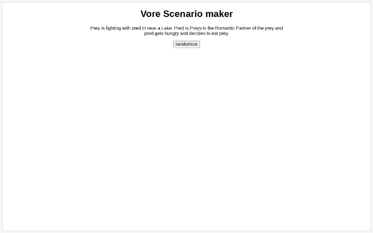 Vore Scenario maker ― Perchance Generator