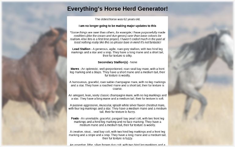 Everything's Horse Herd Generator!