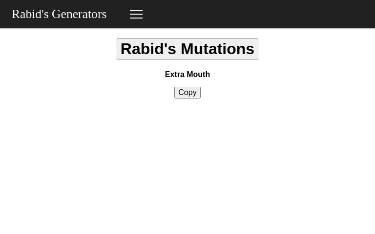 Rabid's Mutations ― Perchance Generator