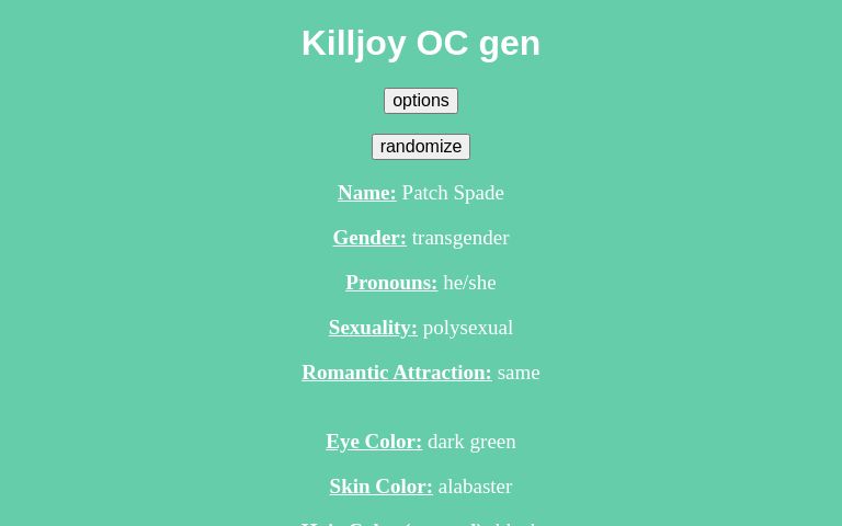 Killjoy OC gen