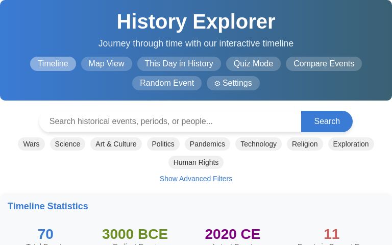History Explorer ― Perchance Generator