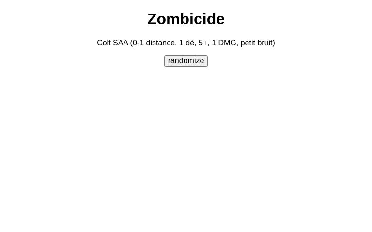Zombicide ― Perchance Generator
