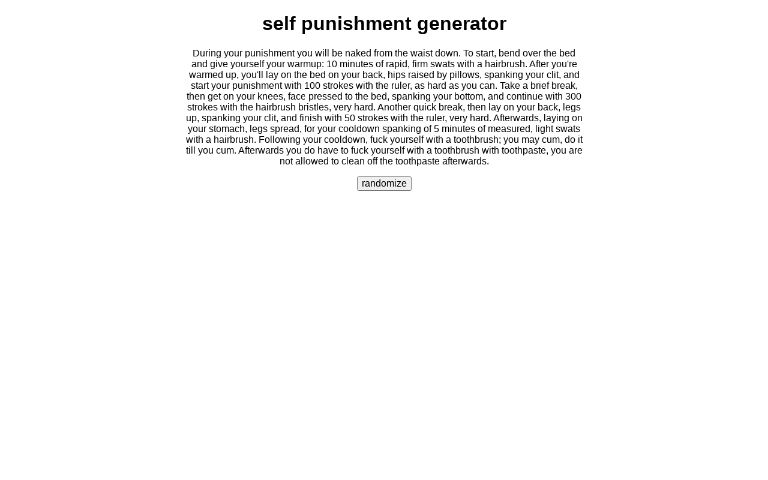self punishment generator