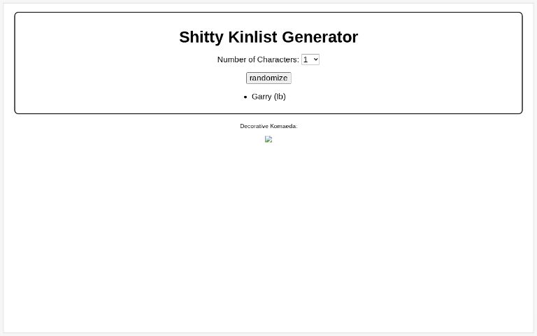Shitty Kinlist Generator