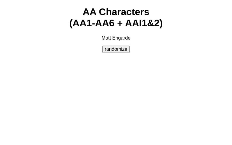 AA Characters(AA1-AA6 + AAI1&2) ― Perchance Generator