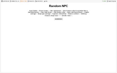 Random NPC ― Perchance Generator