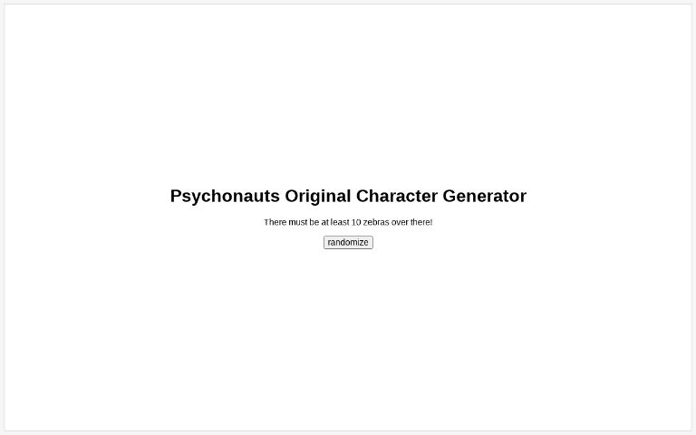 Psychonauts Original Character Generator